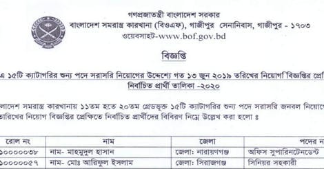 BOF Jobs Circular Apply Procedure 2019 - www.bof.gov.bd